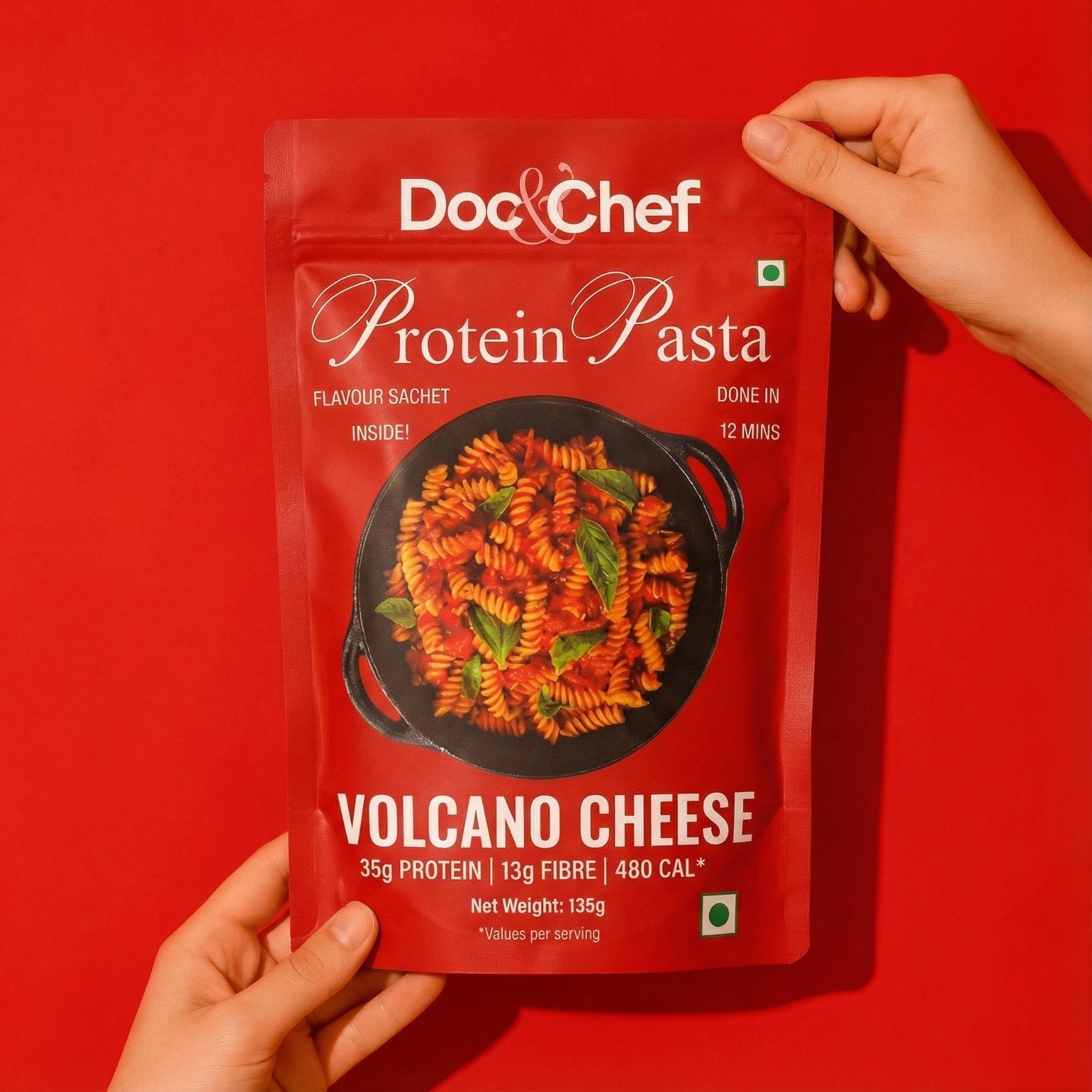 Doc&Chef Protein Pasta (Volcano Cheese Flavour) Pack of 4